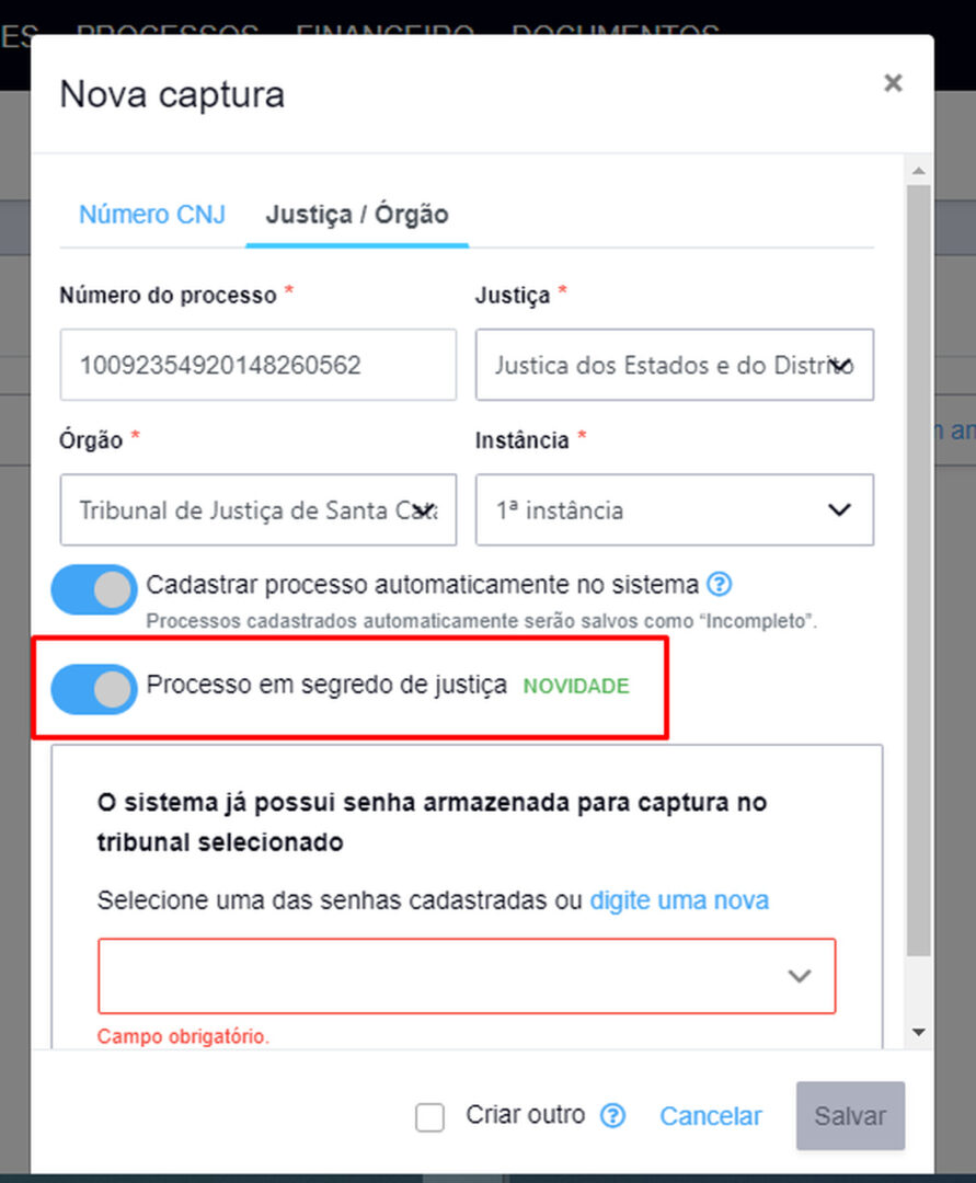 Como fazer o controle de andamentos de processos em segredo de justiça